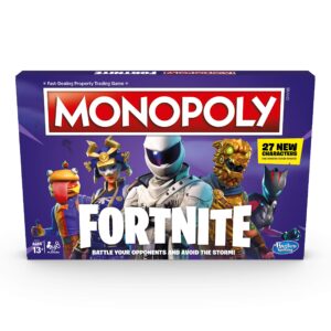 hasbro monopoly: fortnite edition board game inspired by fortnite video game ages 13 and up, nylon/a, 4.1 x 40 x 26.6 cm