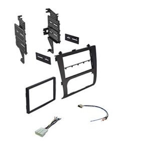 premium car stereo install dash kit, wire harness, and antenna adapter for installing an aftermarket double din radio for 2007-2012 nissan altima w/digital ac - not compatible w/manual climate