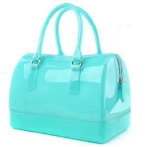 segater® ladies summer transparent handbag jelly pillow-shaped top handle bag candy color crystal purse for women - mint green