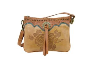 american west multi-compartment womens crossbody bag for women - 100% genuine leather