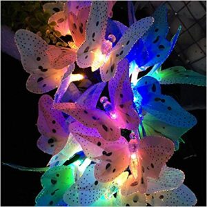 hgkfjh solar 20 light fiber butterfly light control led light string lantern garden home decoration light