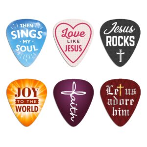 inspirational guitar picks - 12 pack - celluloid medium