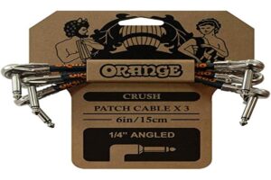 orange crush patch cable x 3 6in/15cm 1/4" angled ca038 guitar patch cable