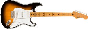 squier classic vibe 50s stratocaster electric guitar, with 2-year warranty, 2-color sunburst, maple fingerboard