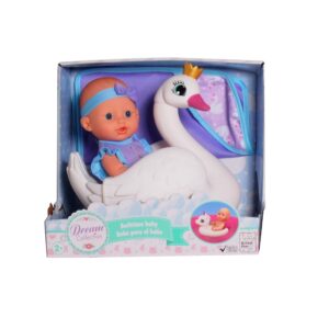 dream collection 10" bath time baby doll with swan