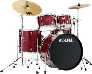 tama imperialstar complete drum set - 5-piece - 22 inches kick - candy apple mist