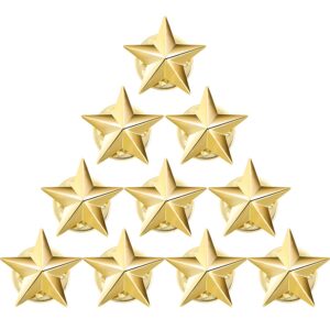 10 pieces star badge lapel pin for 4th of july memorial day veterans day party independence day celebration labor day theme party costume decorations (gold)