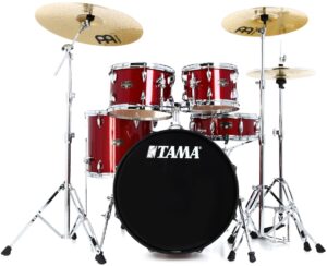 tama imperialstar complete drum set - 5-piece - 20 inches kick - candy apple mist