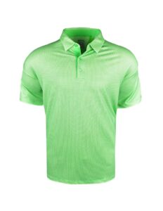 gingham printed short sleeve golf polo shirt, irish green, medium