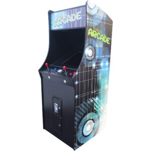 creative arcades full size stand-up commercial grade arcade machine | 2 player | 60 games | 22" lcd screen | 2 sanwa joysticks | trackball | 2 stools included | 3 year warranty