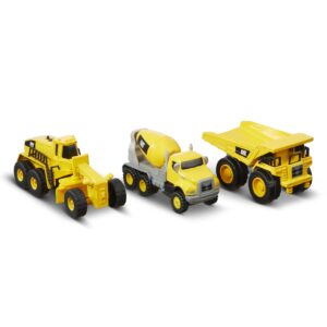 cat construction toys construction die cast metal 3 pack vehicles - dump truck/cement mixer/grader for ages 3+