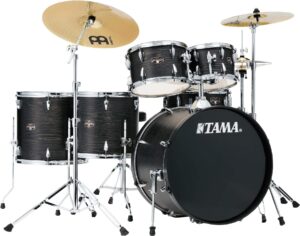 tama imperialstar complete drum set - 6-piece - black oak wrap