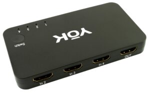 yok universal 4-port hdmi 4k switch. 4k x 2k switcher supports pc, ps3, ps4, xbox one, classic consoles and media players