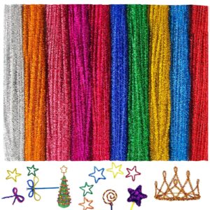 value pack 700 pieces glitter assorted colors chenille stems tomorotec pipe cleaners 0.24 x 12 inch for diy art supplies hand craft for kids, class and etc.