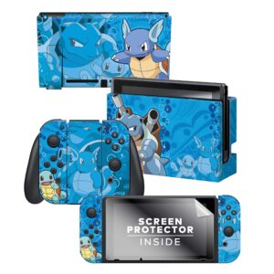 controller gear skin & screen protector set - pokemon - squirtle evolutions set 1