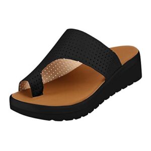 hunyun 2019 new women thick bottomed sandal shoes wedge heel sandals clip toe summer beach shoes