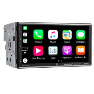 dual electronics 7" double din mechless digital media receiver with apple carplay android auto