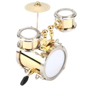 miniature musical instrument replica drum set ornament drummer gift children's three drum model decor 8.6x8x5.9cm