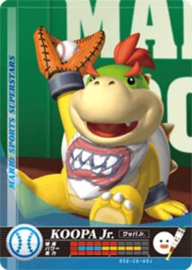 nintendo mario sports superstars amiibo card baseball bowser jr. for nintendo switch, wii u, and 3ds