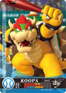 nintendo mario sports superstars amiibo card baseball bowser for nintendo switch, wii u, and 3ds