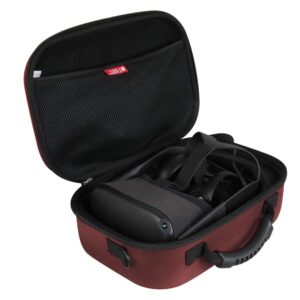 hermitshell hard eva travel case for oculus quest 2 & quest vr gaming headset (red)