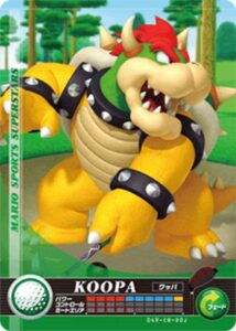 nintendo mario sports superstars amiibo card golf bowser for nintendo switch, wii u, and 3ds