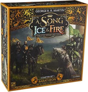 a song of ice & fire tabletop miniatures game baratheon starter set - rise of the stag! strategy game for adults, ages 14+, 2+ players, 45-60 minute playtime, made by cmon