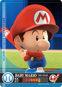 nintendo mario sports superstars amiibo card baseball baby mario for nintendo switch, wii u, and 3ds