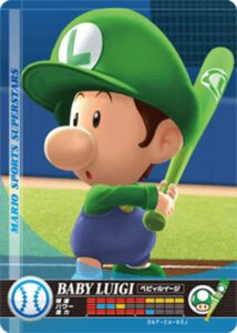 nintendo mario sports superstars amiibo card baseball baby luigi for nintendo switch, wii u, and 3ds