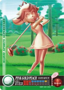 nintendo mario sports superstars amiibo card golf pink gold peach for nintendo switch, wii u, and 3ds