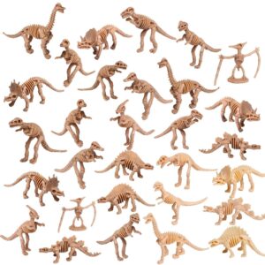 upins 30 pack dinosaur fossil skeletons 3.7 inch assorted dinosaur skeleton toy figures dino bones educational gift for science play dino sand dig party favor decorations