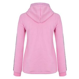 long sleeve sweatshirt for women thenlian women plus size long sleeve solid sweatshirt hooded pullover tops shirt(pink, xxxl)