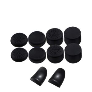 replacement l2 r2 buttons trigger extender + silicone analog thumb stick cap cover grip thumbsticks joystick for sony ps4 ps4 pro slim controller (black)