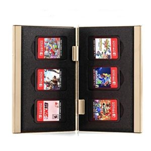 premium game card case for nintendo switch, aluminum game cartridge holder for nintendo switch (hold 6 game cards) - black