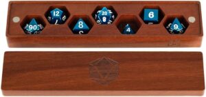 fanroll by metallic dice games premium wood dice vault: purple heart, role playing game dice accessories for dungeons and dragons