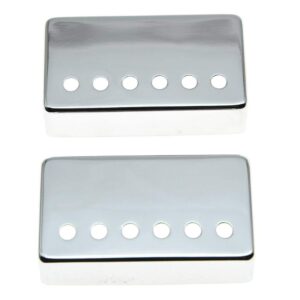 kaish 2pcs humbucker guitar pickup cover brass humbucker pickup covers 50mm/52mm pole spacing pickup covers for epi les paul chrome