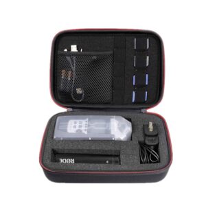 hallart travel carry case for zoom h1, h2n, h5, h4n, h6, f8, q8 handy music recorders, charger, mic tripod adapter,sd cards and accessories