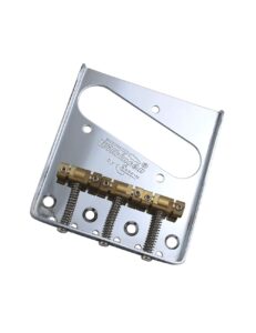 wilkinson fixed guitar bridge compensated with 10.8mm brass grooves saddles - wtb ashtray bridges set replacement for tele tl style 6 strings electric or vintage guitar (chrome)