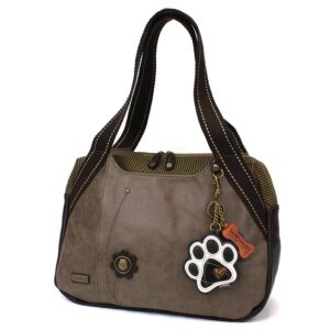 chala bowling bag stone gray - pawprint b&w