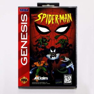 romgame spider-man the animated series game cartridge 16 bit md game card with retail box for sega mega drive for genesis