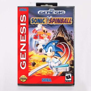 romgame sonic spinball 16 bit md game card with retail box for sega megadrive/genesis