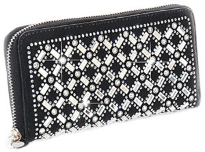 zzfab cross sparkle gem wallet rhinestone wallet -bling wallet black