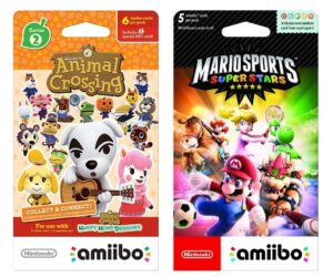 nintendo animal crossing cards series 2 (pack of 6 cards) and mario sports superstars amiibo (pack of 5 cards) - bundle - nintendo switch ,3ds and wii u