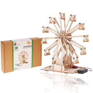 wooden ferris wheel - diy 3d puzzle & educational creative crafts kit - stem projects for kids ages 8-12-16, boys & girls - construction toys set - model building kit for christmas & birthday gifts