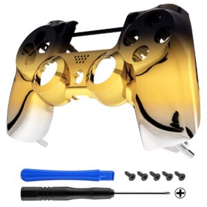 extremerate chrome blue edition custom front housing shell faceplate compatible with ps4 pro slim controller cuh-zct2 jdm-040 jdm-050 jdm-055 - controller not included