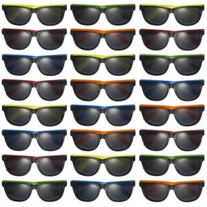 prextex 25-pack kids sunglasses bulk - neon sunglasses - bulk sunglasses for kids - perfect kids party favors for summer, beach party - bulk kids summer glasses for kids and adults