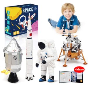 lehoo castle building toys for kids age 3-12,space station space shuttle building kit including astronaut, rocket, lunar lander and space capsule, stem space toy for boys and girls (109pcs)