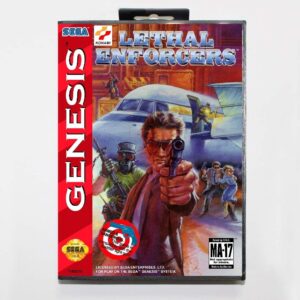 romgame lethal enforcers game cartridge 16 bit md game card with retail box for sega mega drive for genesis