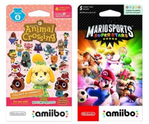 nintendo animal crossing cards series 4 (pack of 6 cards) and mario sports superstars amiibo (pack of 5 cards) - bundle - nintendo switch ,3ds and wii u