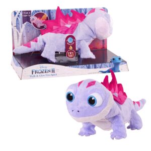 disney frozen 2 walk & glow bruni the salamander, lights and sounds stuffed animal, officially licensed kids toys for ages 3 up by just play